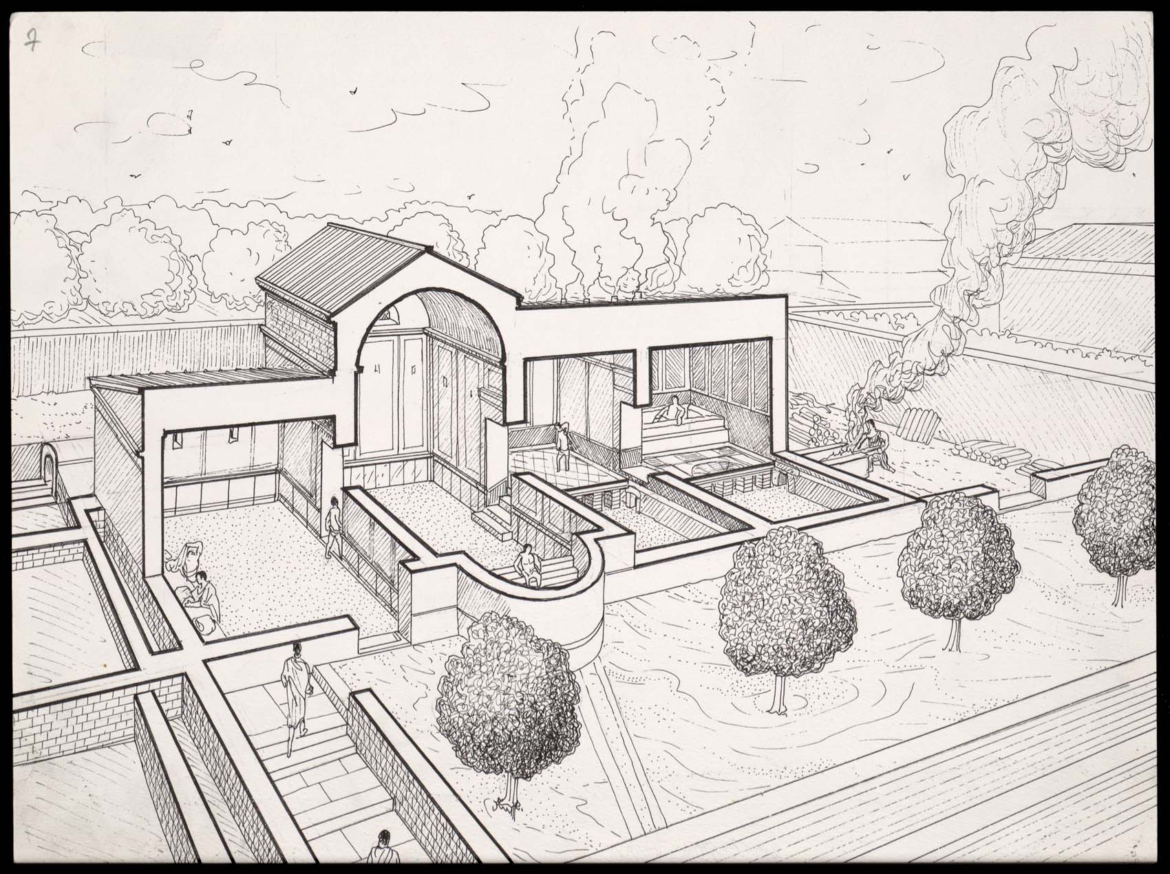 Vasio (Vaison-la-Romaine), the House of the Silver Bust, the thermal ...